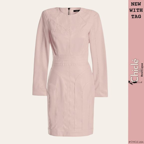 Chicle USA | Dresses | New Faux Leather Long Sleeves Dress Rose Small ...